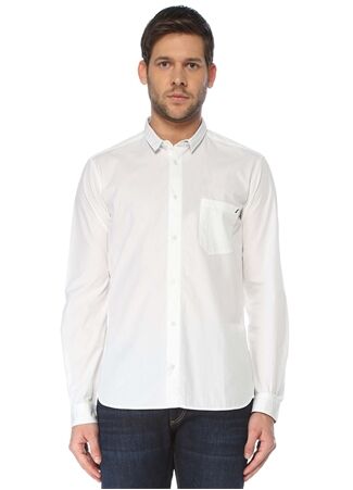 Palzileri Lab Erkek Beyaz Küçük Yaka Gömlek 40 IT