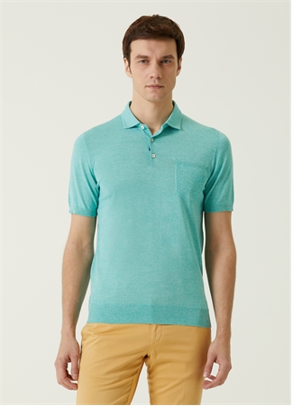 Isaia Erkek Yeşil Polo Yaka Cepli Kısa Kollu Triko XL EU Isaia Erkek Yeşil Polo Yaka Cepli Kısa Kollu Triko XL EU