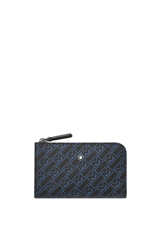 Montblanc Erkek Siyah Logolu Deri Anahtarlık Lacivert Eu