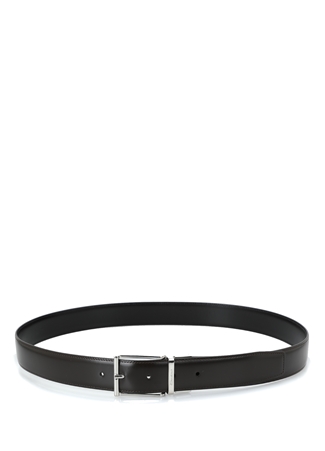 Santoni Erkek Siyah Deri Kemer Kahverengi 05 EU