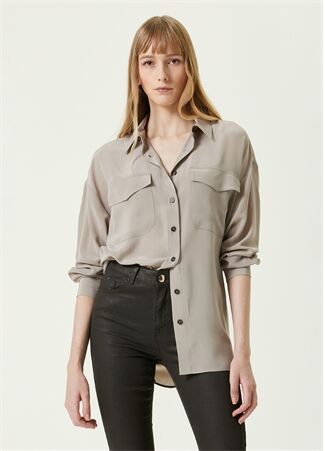 Network Kadın Regular Fit Vizon İpek Gömlek Bej M Eu Network Kadın Regular Fit Vizon İpek Gömlek Bej M Eu