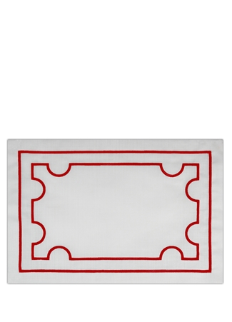 Baci Milano Kırmızı Kenarı Nakışlı 30x45 Cm Amerikan Servis Baci Milano Kırmızı Kenarı Nakışlı 30x45 Cm Amerikan Servis
