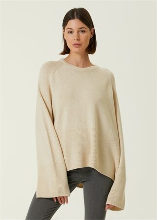 Toteme Kadın Bej Bisiklet Yaka Yün Kazak S EU