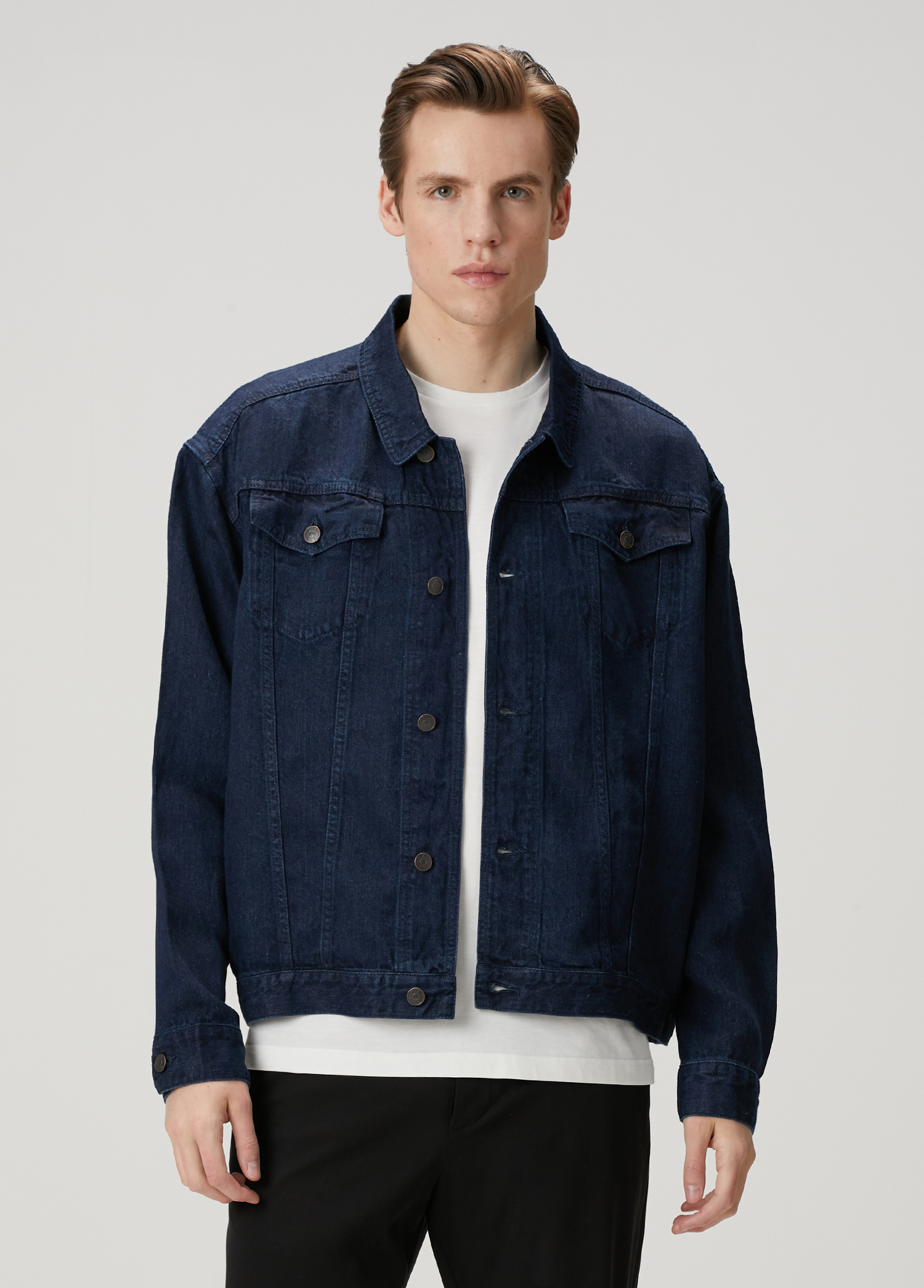 Navy blue The Row Navy blue Men Seb Navy Blue Denim Jacket 1715195 | Beymen