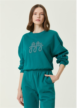 Fifty Pieces Kadın Loose Fit Yeşil Bisiklet Yaka Logolu Sweatshirt Mavi L EU Fifty Pieces Kadın Loose Fit Yeşil Bisiklet Yaka Logolu Sweatshirt Mavi L EU