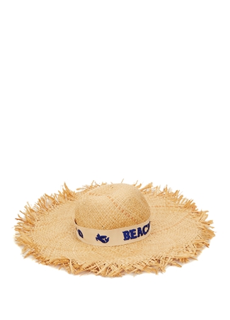 Etro Kadın Krem Yazı Nakışlı Şapka Bej EU