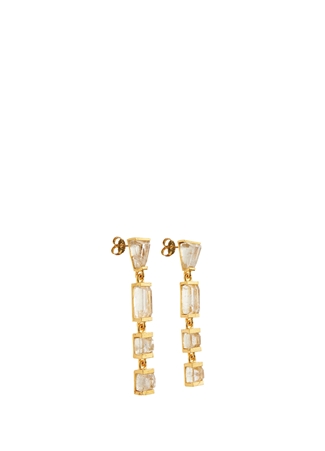 Fidelle Kadın Gold Kuvars Taşlı Sallantılı Küpe Altın Rengi EU