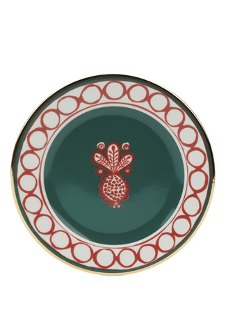 La Doublej Pineapple Bordo 2li Porselen Tatlı Tabağı Seti La Doublej Pineapple Bordo 2li Porselen Tatlı Tabağı Seti