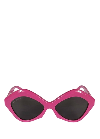 Balenciaga Kadın Şeftali Geometrik Formlu Güneş Gözlüğü Pembe Eu