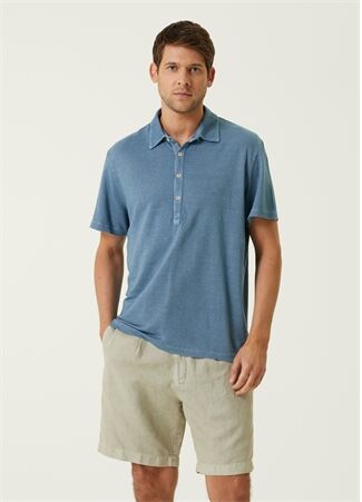 Boglioli Erkek Mavi Polo Yaka T-shirt Xl It