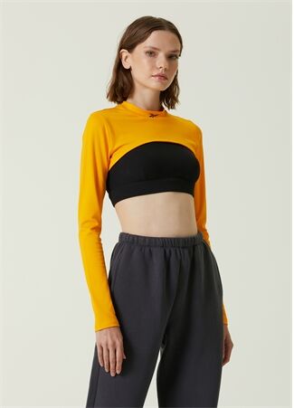 Reebok Kadın MYT Sarı Uzun Kol Crop Üst S EU