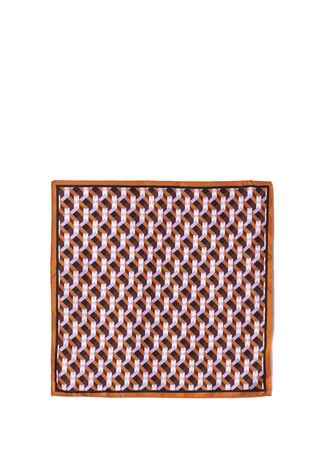 Beymen Club Kadın Turuncu Desenli 50x50 cm İpek Eşarp EU