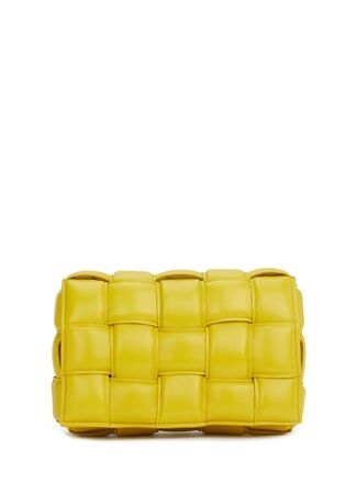 Bottega Veneta Kadın Sarı Örgü Dokulu Deri Omuz Çantası EU