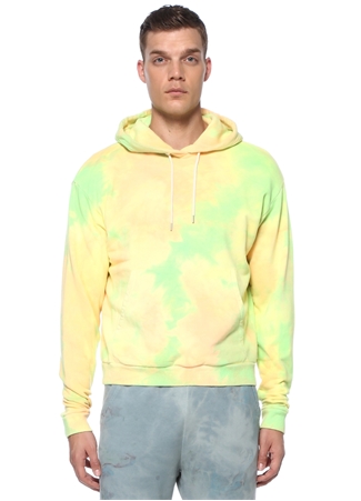 John Elliott Erkek Colorblocked Kapüşonlu Batik Desenli Sweatshirt XL EU John Elliott Erkek Colorblocked Kapüşonlu Batik Desenli Sweatshirt XL EU