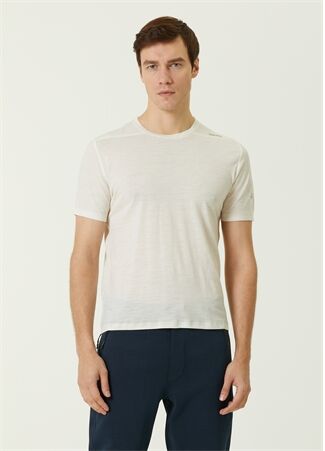 Isaora Erkek Beyaz Logolu Yün T-shirt S EU