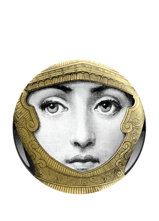 Fornasetti Tema e Variazioni no 95 Porselen Dekoratif Tabak Siyah Fornasetti Tema e Variazioni no 95 Porselen Dekoratif Tabak Siyah