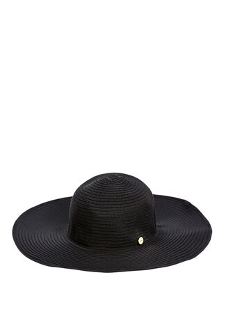 Seafolly Kadın Siyah Hasır Dokulu Şapka Eu