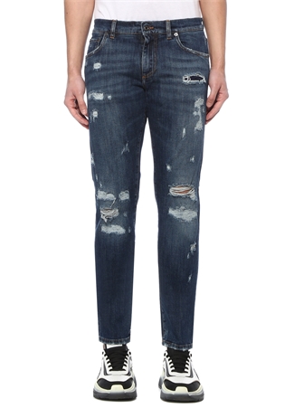Dolce&Gabbana Erkek Mavi Yıpratma Detaylı Jean Pantolon Lacivert 46 IT Dolce&Gabbana Erkek Mavi Yıpratma Detaylı Jean Pantolon Lacivert 46 IT