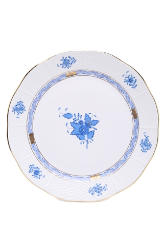 Herend Apponyı Desenli Porselen 25 cm Servis Tabağı Mavi Herend Apponyı Desenli Porselen 25 cm Servis Tabağı Mavi
