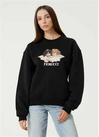 FIORUCCI Kadın Angels Siyah Baskılı Sweatshirt XS EU FIORUCCI Kadın Angels Siyah Baskılı Sweatshirt XS EU