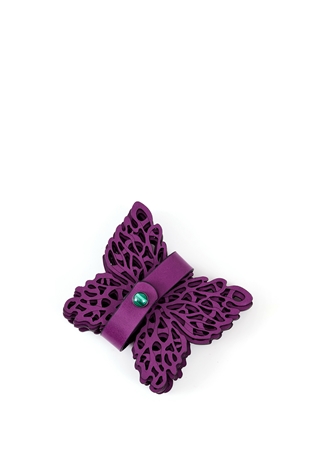 Madame Malachite Coaster Mor 6lı Deri Bardak Altlığı