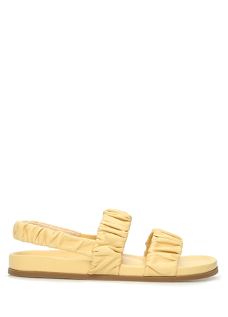 Rodo Kadın Sarı Drape Bantlı Deri Sandalet 37 EU