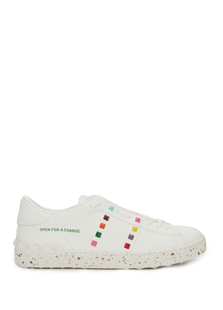 Valentino Garavani Erkek Open Beyaz Desenli Sneaker 42 EU Valentino Garavani Erkek Open Beyaz Desenli Sneaker 42 EU