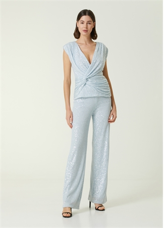 Maison Kairos Kadın Vietnam Mavi İşlemeli Abiye Pantolon 36 EU Maison Kairos Kadın Vietnam Mavi İşlemeli Abiye Pantolon 36 EU