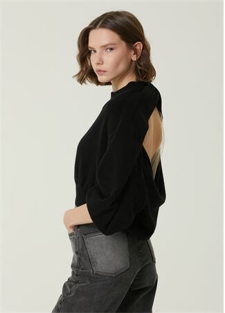 Alexander Wang Kadın Siyah Sırtı Kesim Detaylı Kazak XS EU