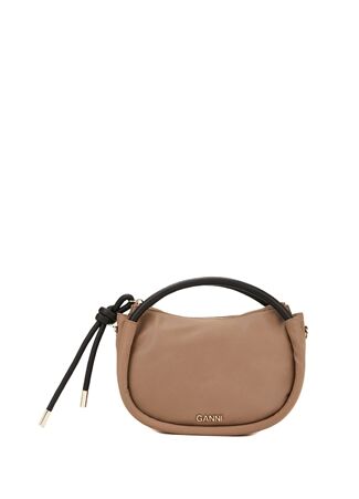 Ganni Kadın Bej Logo Detaylı Çanta EU