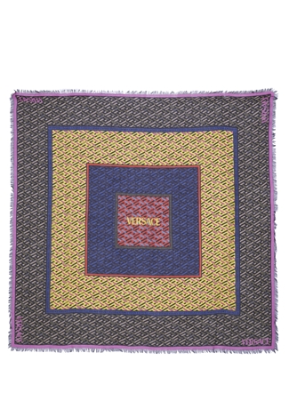 Versace Kadın Colorblocked Geometrik Desenli Yün Şal EU