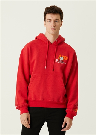 Heron Preston Erkek Kırmızı Kapüşonlu Logolu Sweatshirt S Eu Heron Preston Erkek Kırmızı Kapüşonlu Logolu Sweatshirt S Eu