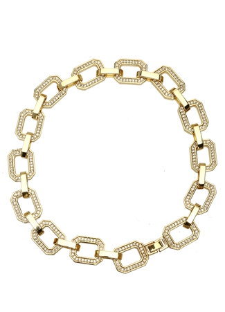 Beymen Collection Kadın Zincir Formlu Taşlı Kolye Altın Rengi EU