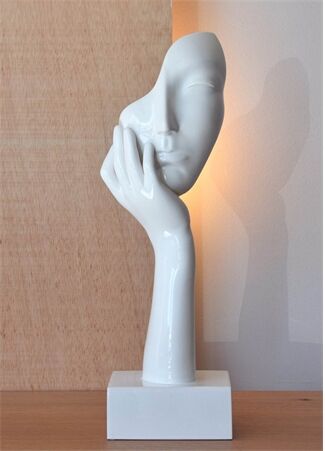 Vpinteriorismo Womans Face Beyaz Seramik Heykel