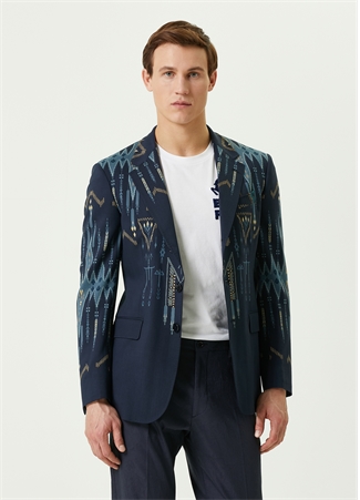 Etro Erkek Lacivert Kelebek Yaka Desenli Ceket 48 IT Etro Erkek Lacivert Kelebek Yaka Desenli Ceket 48 IT