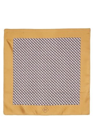 Pal Zileri Erkek Kahverengi Logo Desenli İpek Fular EU Pal Zileri Erkek Kahverengi Logo Desenli İpek Fular EU