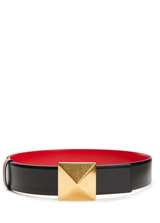 Valentino Garavani Kadın Trok Tokalı Deri Kemer Kırmızı 80 Eu