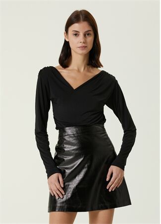 Network Kadın Slim Fit Siyah Bluz L EU