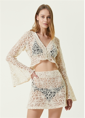 In the Mood for Love Kadın Goran Ekru Crop Dantel Bluz Bej M EU In the Mood for Love Kadın Goran Ekru Crop Dantel Bluz Bej M EU
