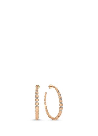 Collection-Selda Jewellery Kadın Dragon Pırlantalı Altın Rengi Halka Küpe EU