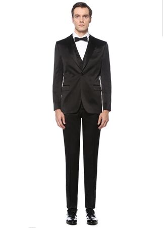 Palzileri Lab Erkek Siyah Şal Yaka Takım Elbise 48 IT