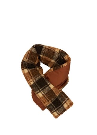 Beymen Club Kadın Kahverengi Ekose Desenli Dokulu Boyunluk EU