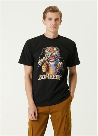 Domrebel Erkek Rage Siyah Figür Baskılı T-shirt S EU
