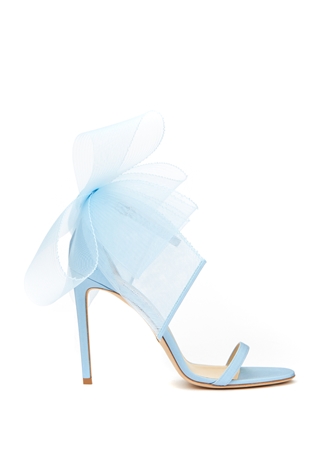 Jimmy Choo Kadın Mavi Tül Detaylı Gece Ayakkabısı 37 EU