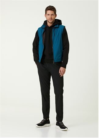 Zegna Erkek Mavi Dik Yaka Yelek 54 IT