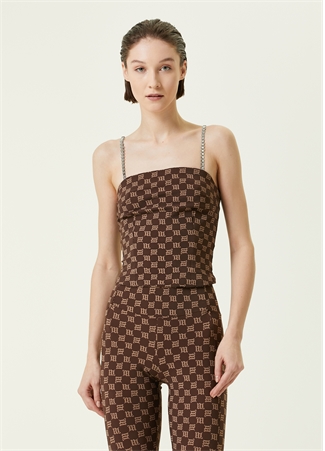 Misbhv Kadın Kahverengi Askı Detaylı Logolu Bluz S EU Misbhv Kadın Kahverengi Askı Detaylı Logolu Bluz S EU