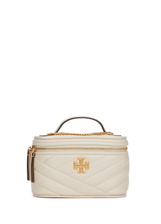 Tory Burch Kadın Beyaz Kapitoneli Deri Makyaj Çantası EU Tory Burch Kadın Beyaz Kapitoneli Deri Makyaj Çantası EU
