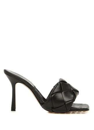 Bottega Veneta Kadın Siyah Örgü Dokulu Deri Terlik 36 EU