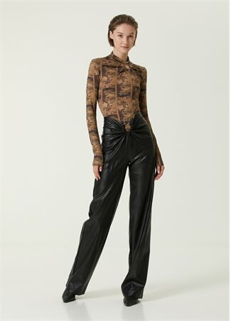 Act N Kadın Siyah Beli Büzgü Detaylı Pantolon 42 IT