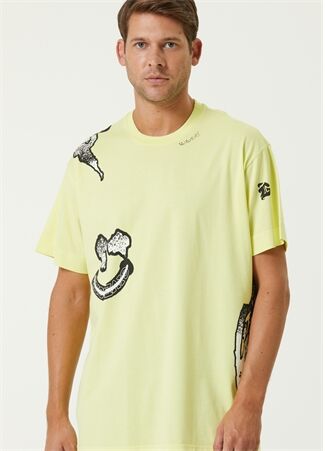 Givenchy Erkek Sarı Figür Patchli T-shirt S EU